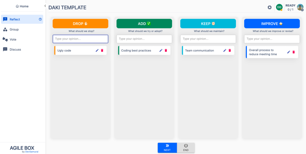 Drop Add Keep Improve - DAKI - ProductGo - Agile User Story Map for Jira Drop Add Keep Improve - DAKI - ProductGo - Agile User Story Map for Jira