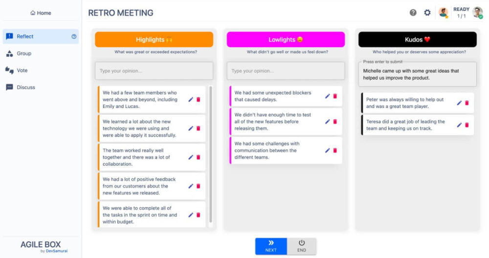 Highlights & Lowlights retrospective - User Story Map for Jira