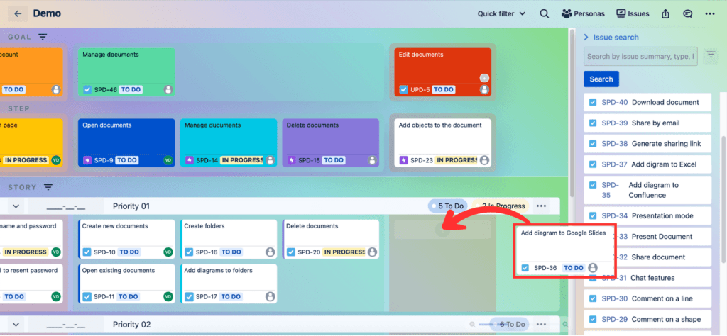 Portfolio Board for Jira - User Story Map for Jira