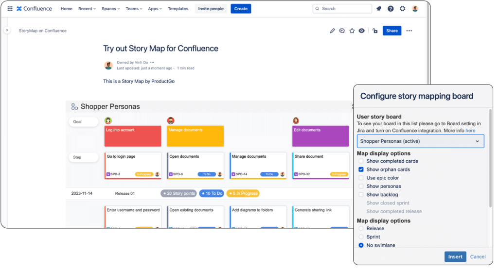 User Story Map for Confluence - User Story Map for Jira