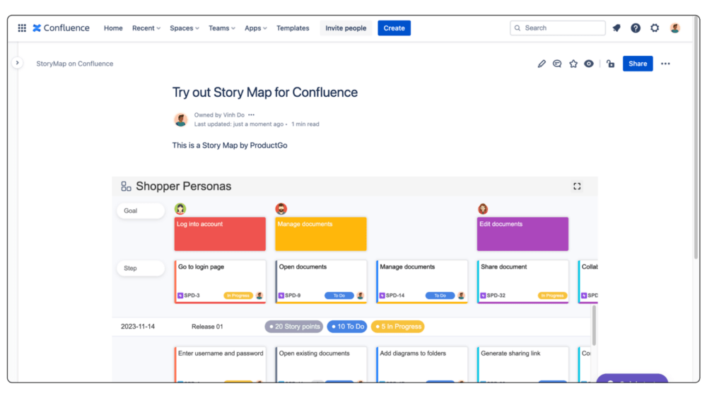 User Story Map for Confluence - ProductGo - Agile User Story Map for Jira